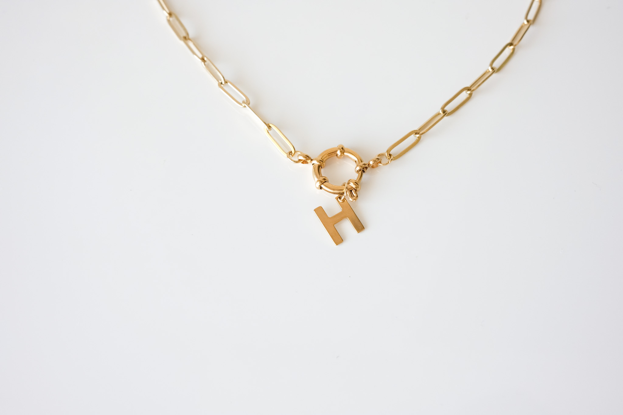Paperclip Initial Necklace - Lily Lane Jewellery